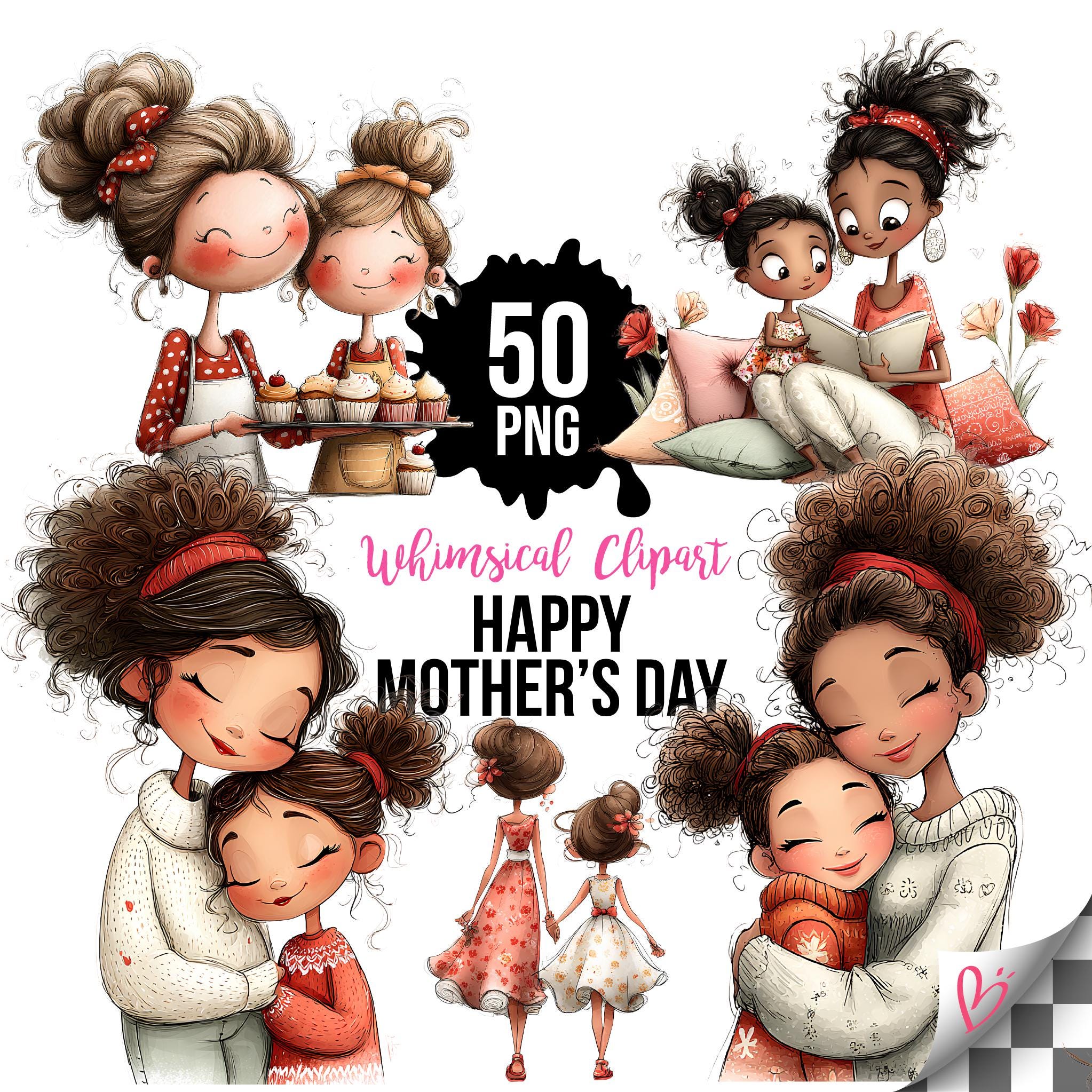 Mothers Day Clipart | Mother and Baby Illustration | Watercolor Family ...