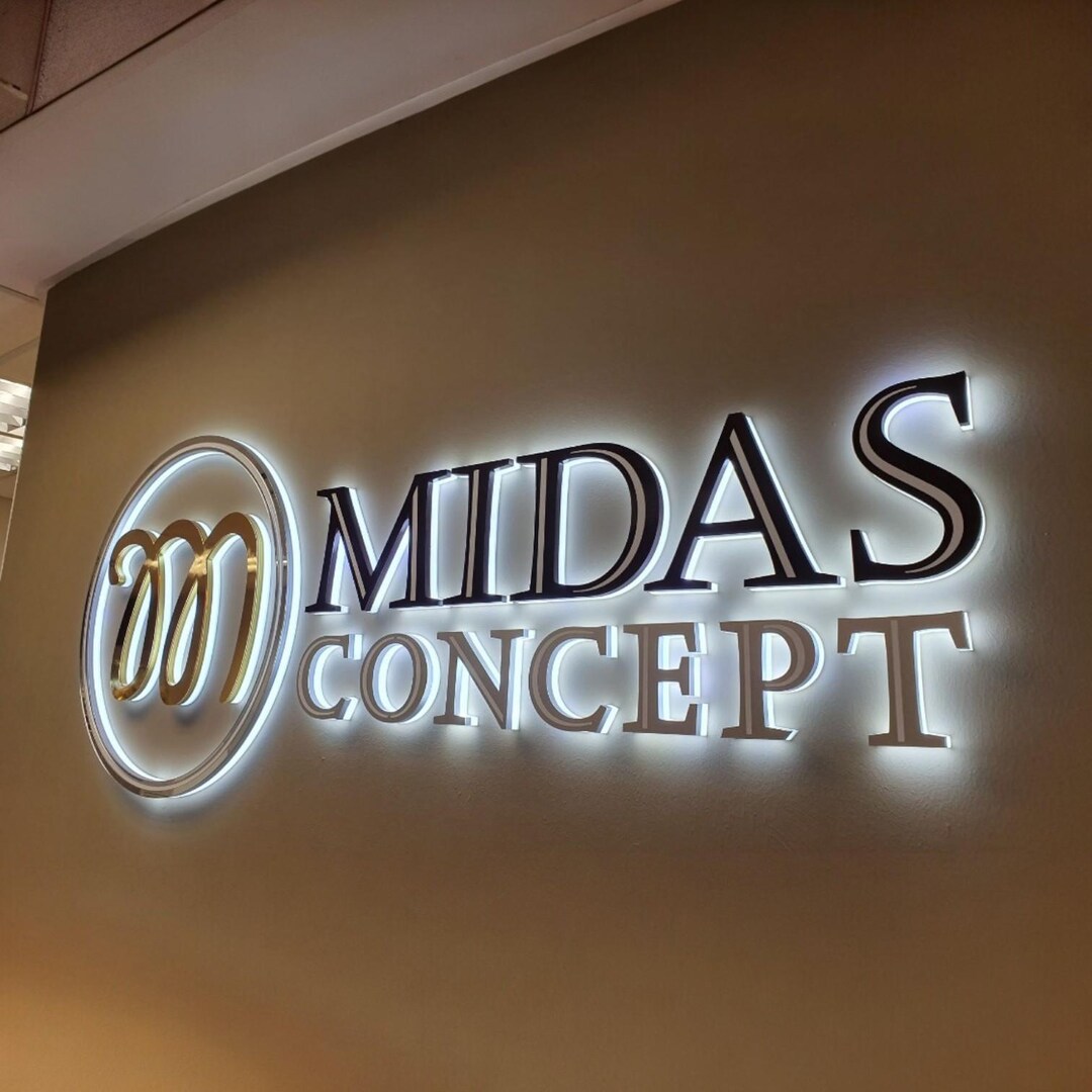 Custom 3D Metal Signage, Salon Logo Sign, Backlit Business Signs ...