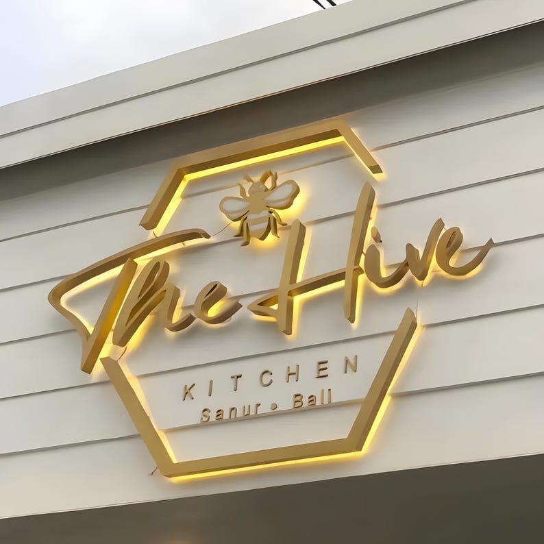 Custom 3D Metal Signage, Salon Logo Sign, Backlit Business Signs ...