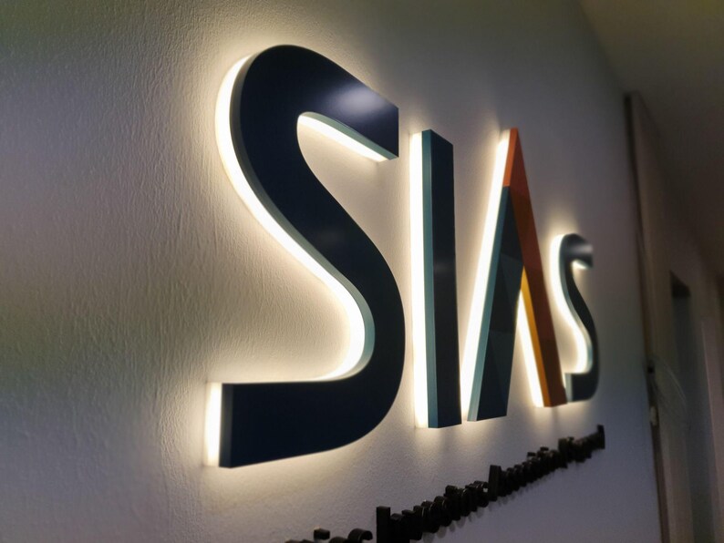 Custom 3D Metal Signage, Salon Logo Sign, Backlit Business Signs ...