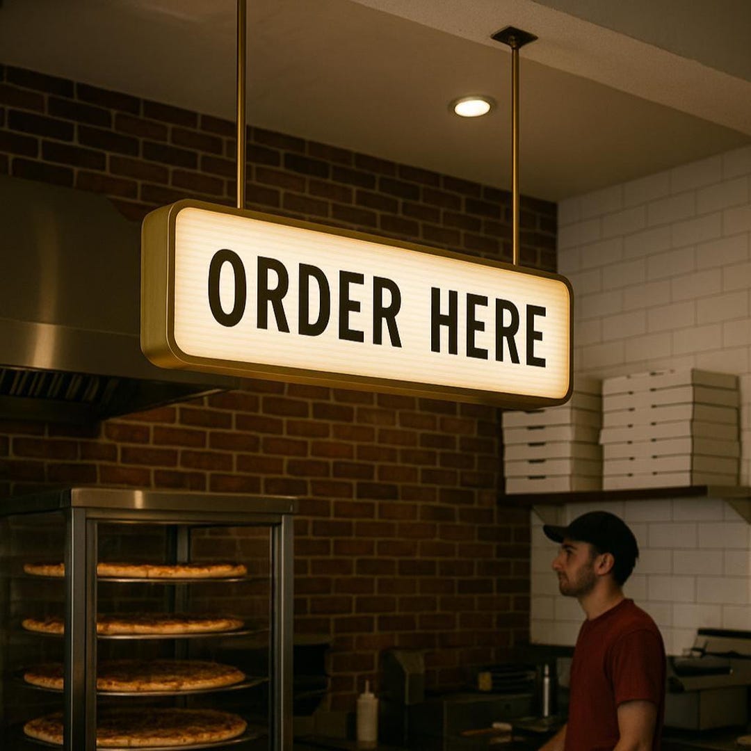 Personalized Light Box Sign, Order Here Sign, Ceiling Mounted Sign ...