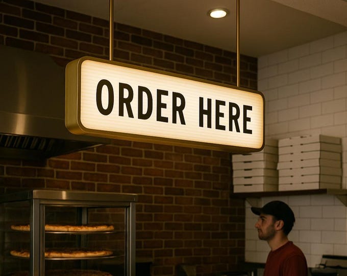 Personalized Light Box Sign, Order Here Sign, Ceiling Mounted Sign ...