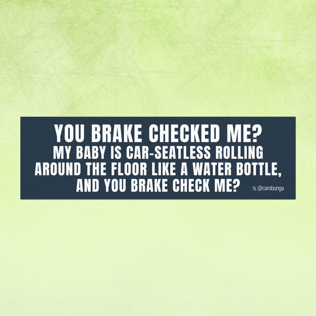 Funny Brake Check Magnet, Gen Z Meme Bumper Sticker, Unhinged Bumper ...
