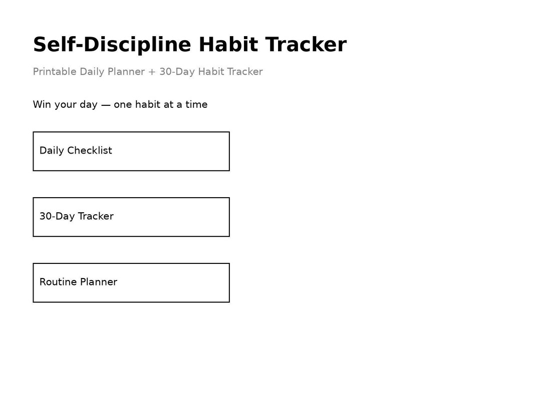 Self Discipline Habit Tracker/ Printable Daily Routine Planner ...