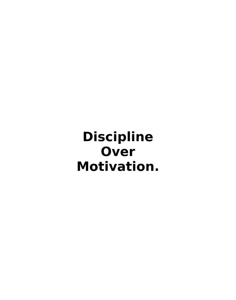 Discipline Over Motivation Printable Wall Art – Minimalist Quote Decor ...