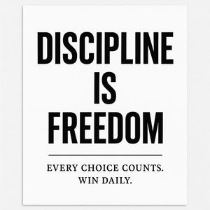 Discipline is Freedom – Printable Motivational Wall Art, Minimalist ...