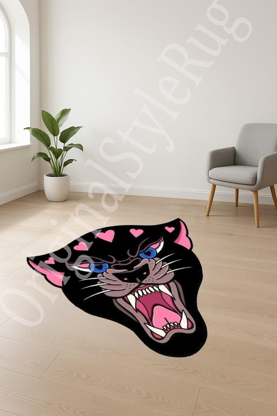 Decorative Rug,panther Shaped Rug,area Rug,panther Pattern,kids Room ...