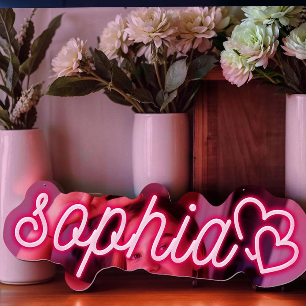 Custom Mirror Neon Sign,neon Sign Customizable for Wall Decor,birthday ...