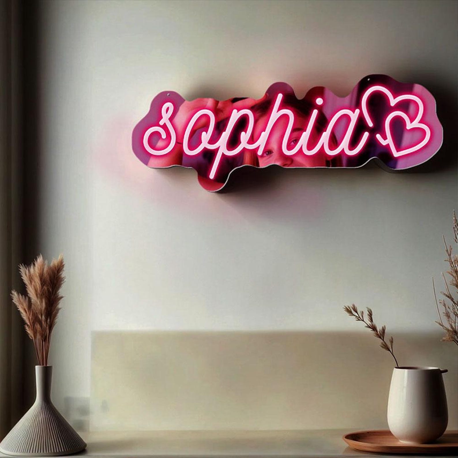 Custom Mirror Neon Sign,neon Sign Customizable for Wall Decor,birthday ...