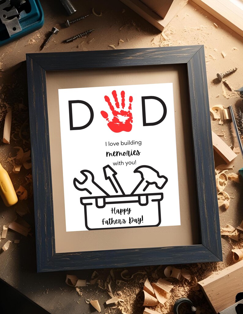 Dad Handprint Craft | Father’s Day Printable Gift From Kids | DIY Tool ...