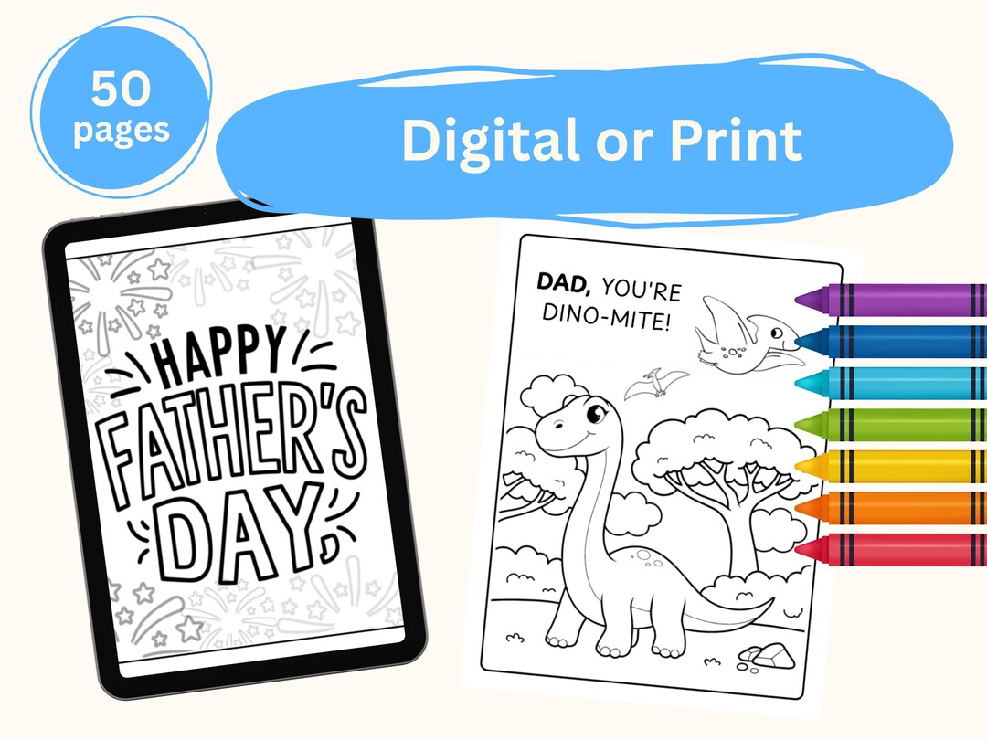 Father's Day Coloring Pages for Kids – Printable Activity Book for Dad ...