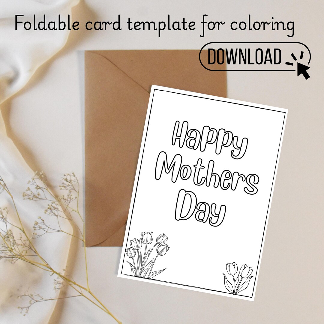 Mamaw Mother’s Day Card From Kids | DIY Coloring Card | Instant Gift ...