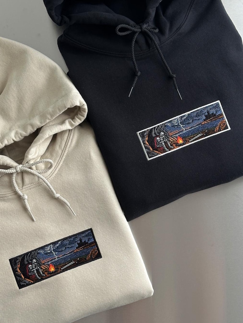 Dark Fantasy Knight Embroidered Sweatshirt, Bright Fantasy Shirt ...