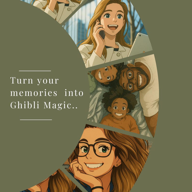 Custom Ghibli-style Art Anime Portraits for Couples, Families & Pets ...