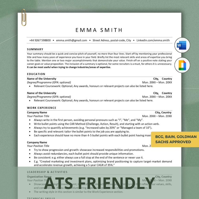 Harvard of Resume - Etsy