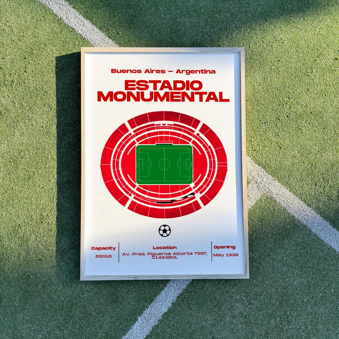 River Plate Poster, Buenos Aires Monumental Stadium Print, Modern ...