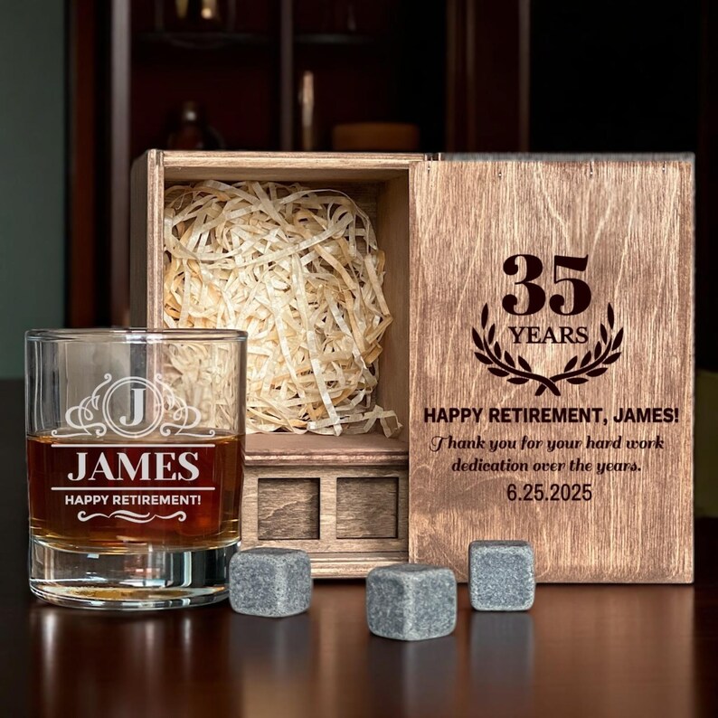 Retirement Gift, Legend Retired Set, Personalized Gift, Whiskey Glass ...