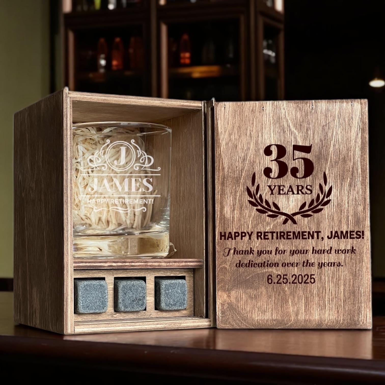 Retirement Gift, Legend Retired Set, Personalized Gift, Whiskey Glass ...