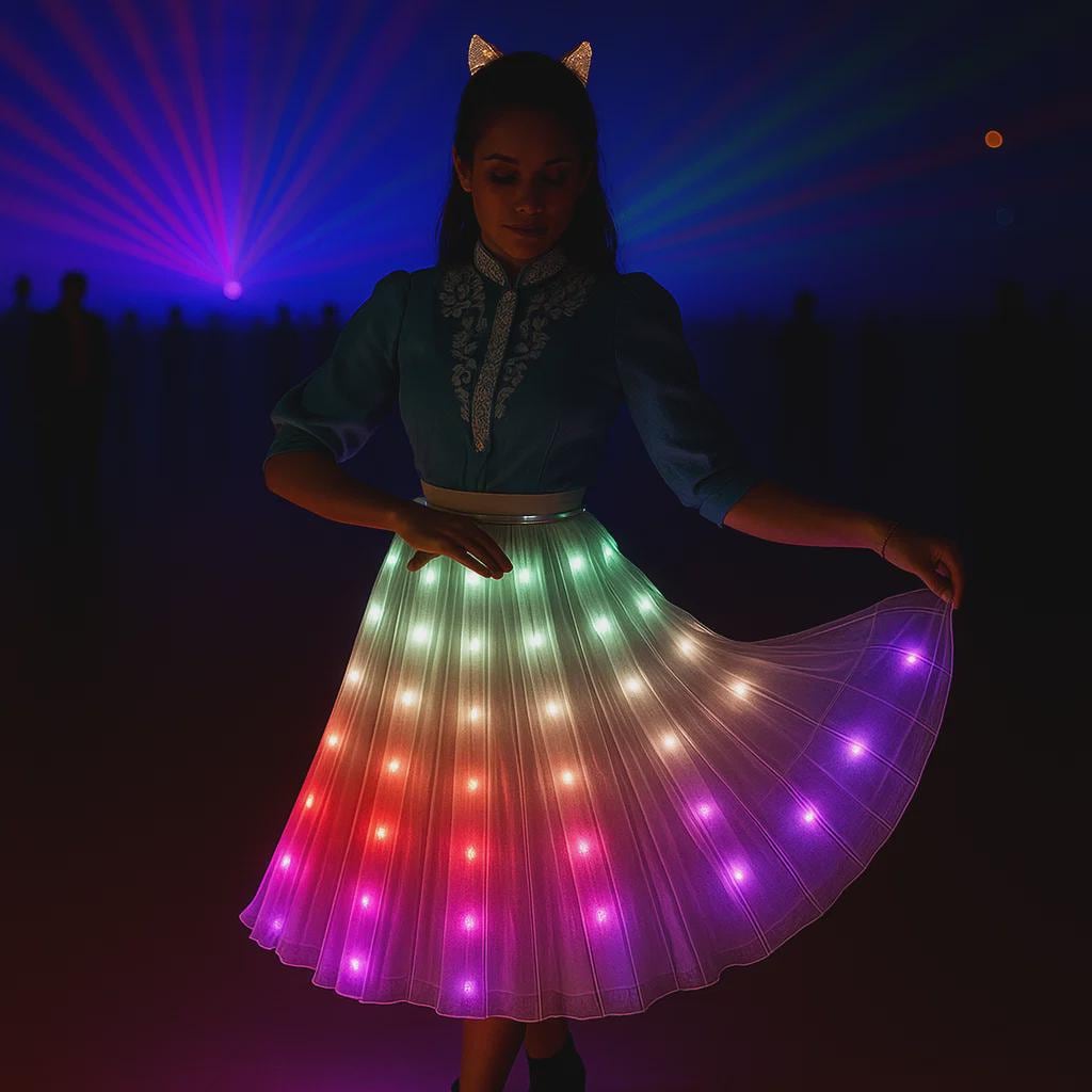 Rainbow LED Skirt - Festival Outfit, Birthday Gift, Adult Child Sizes ...