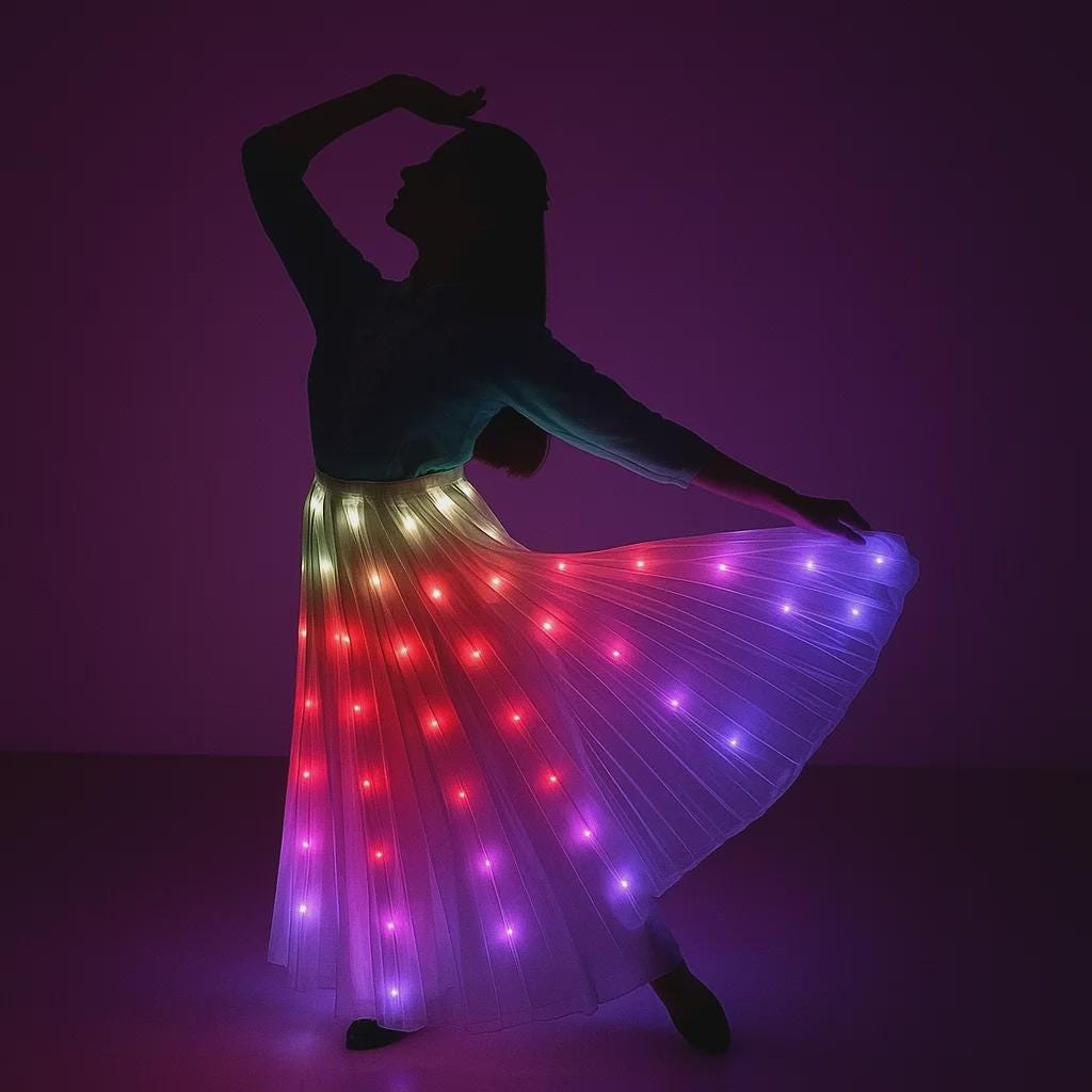 Rainbow LED Skirt - Festival Outfit, Birthday Gift, Adult Child Sizes ...