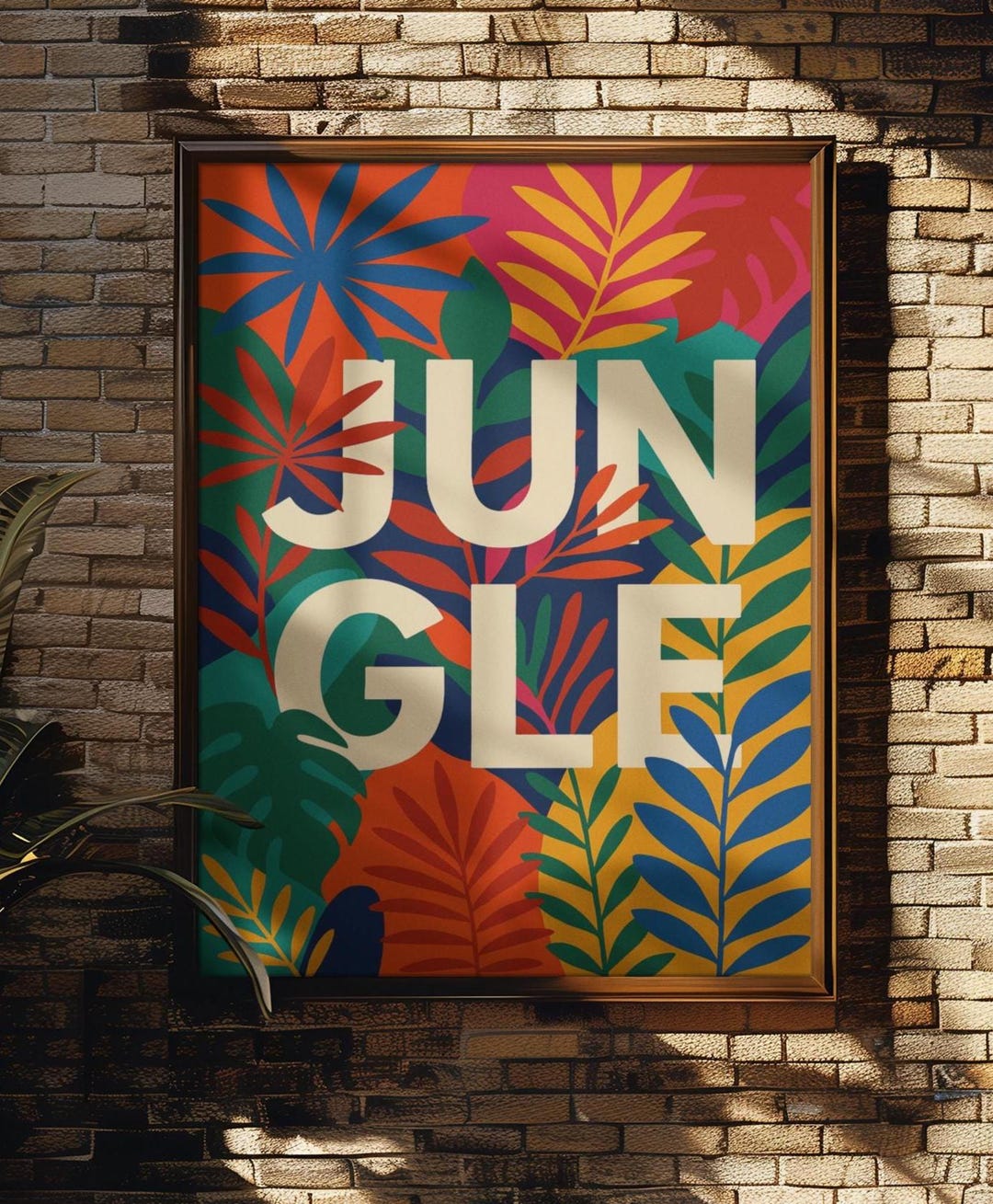 Jungle Typography Wall Art, Tropical Digital Print, Modern Botanical ...