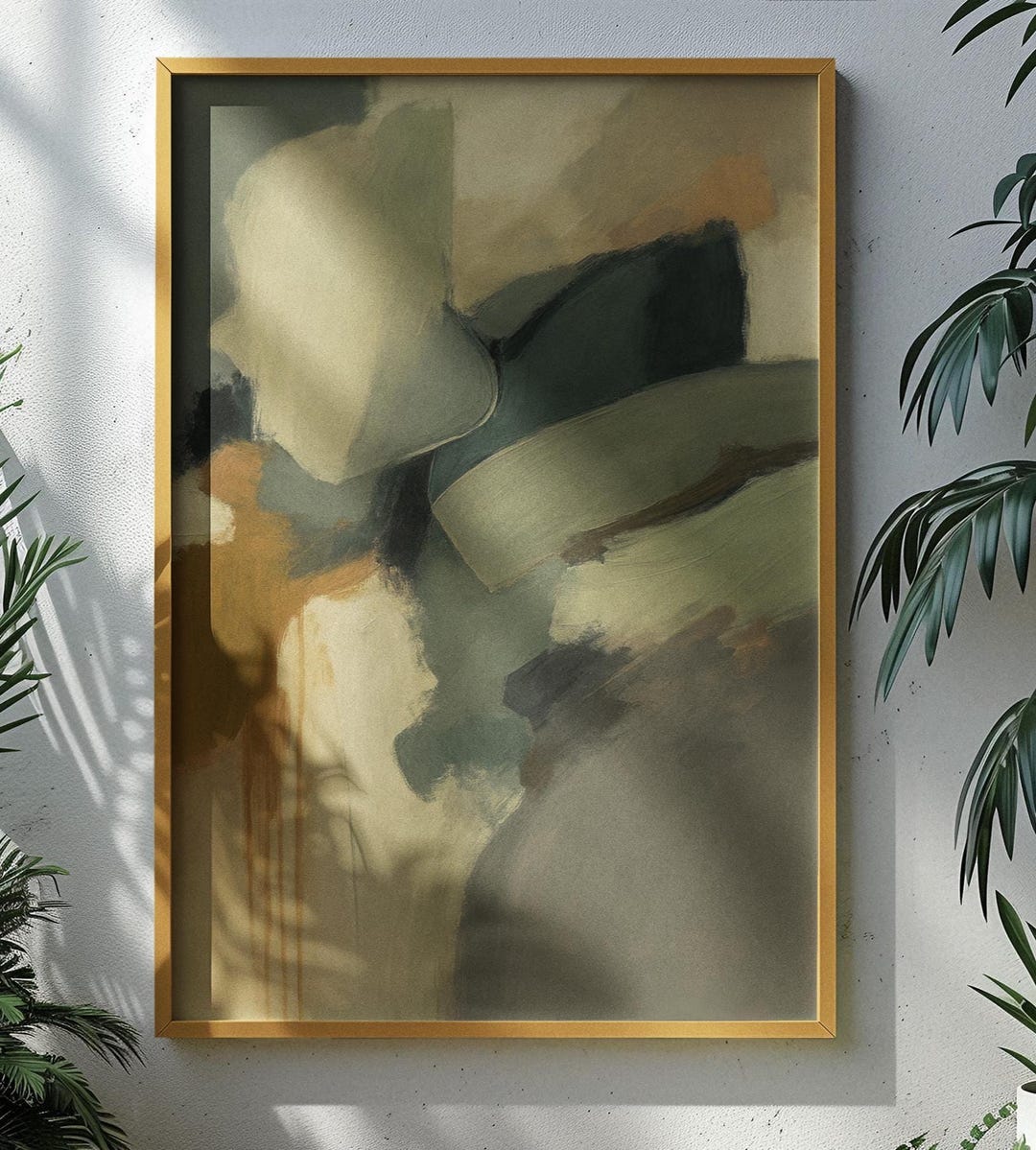 Abstract Earth Layers Wall Art – Neutral Geology-inspired Digital Print ...