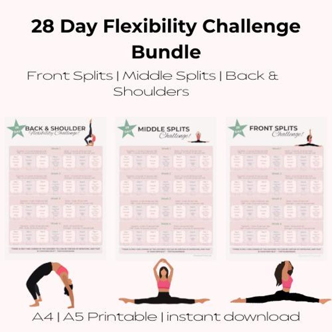 28 Day Flexibility Challenge Bundle: Back & Shoulder, Front Splits ...