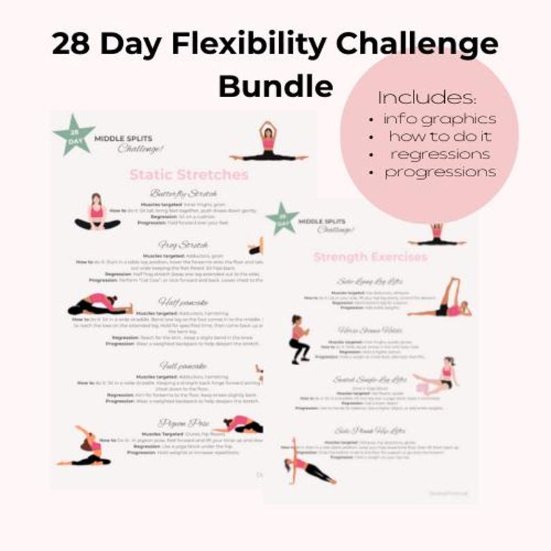 28 Day Flexibility Challenge Bundle: Back & Shoulder, Front Splits ...
