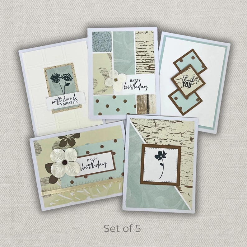 Handmade Greeting Card Set – Floral Birthday, Sympathy, Thank You ...