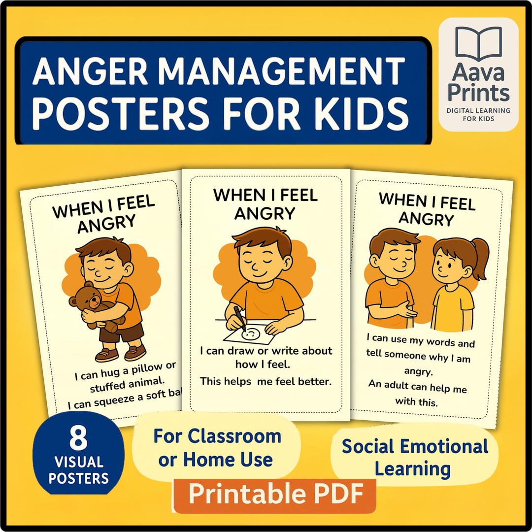 Anger Management Posters for Kids – SEL Printable | Calm Down Corner ...