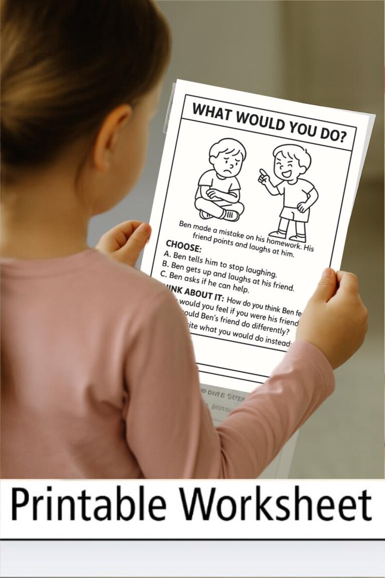 Printable Social Skills Worksheets | Empathy & Kindness Scenarios | SEL ...