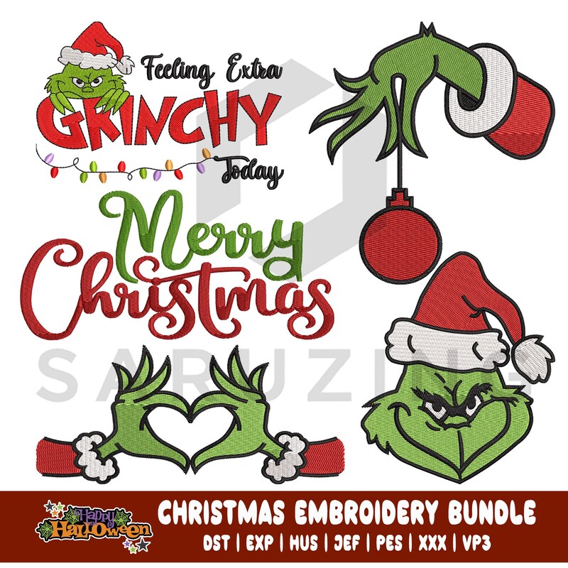 Grinch Embroidery - Etsy