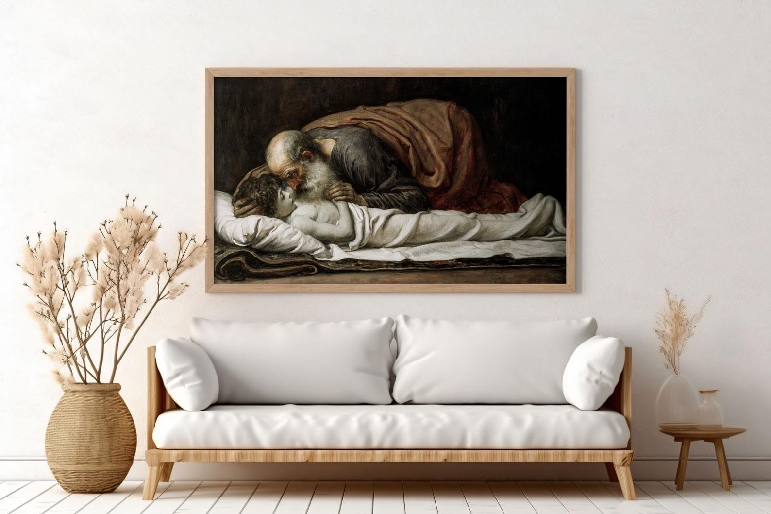 Elisha Raising the Son – Poster by Frederic Leighton | Biblical Miracle ...