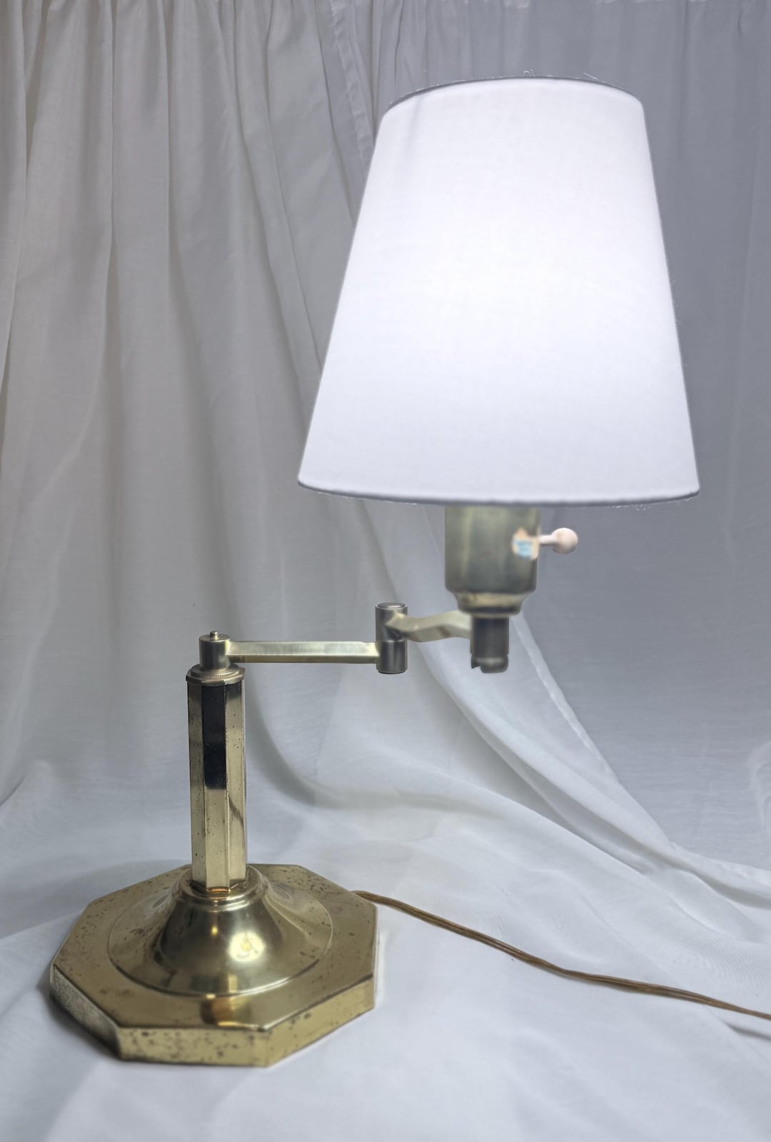 Vintage Brass Swing Arm Desk Lamp | Mid Century Task Lighting - Etsy