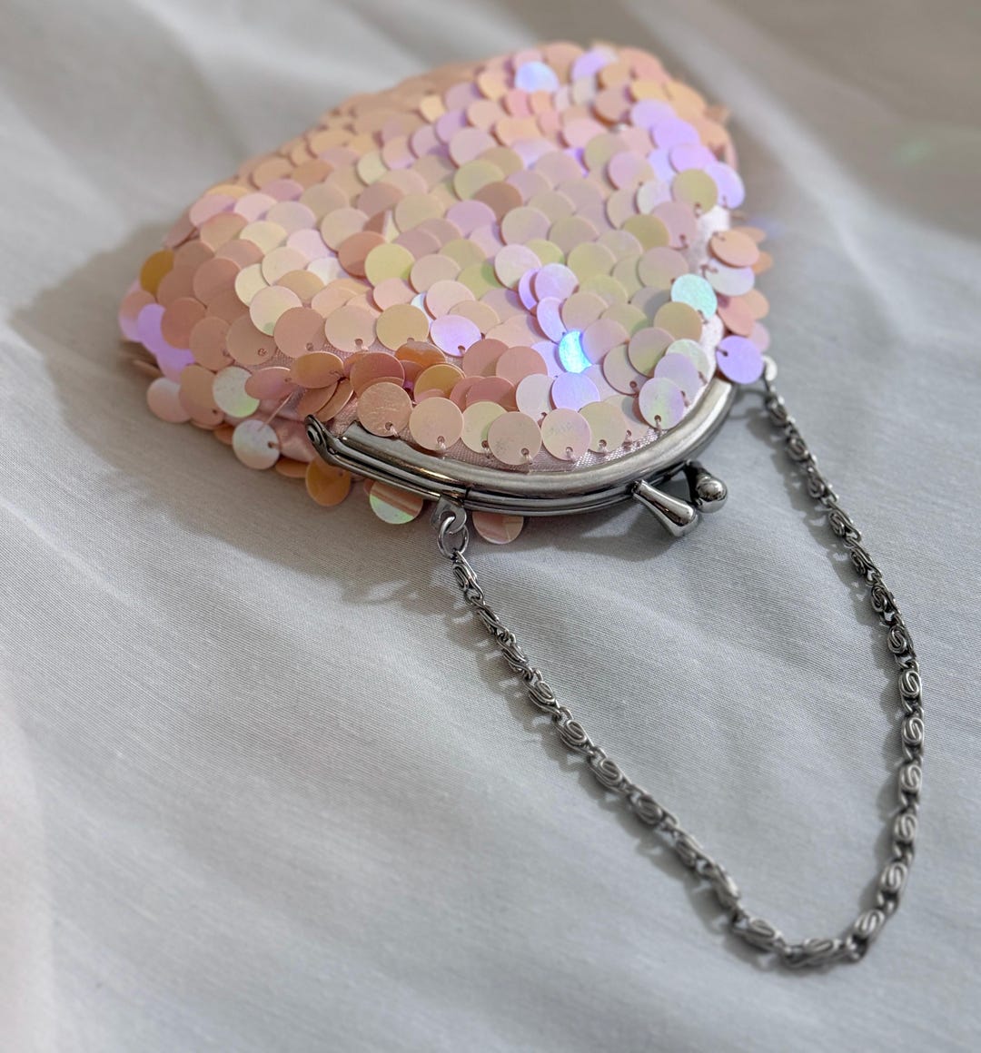TOBY NYC Kids Sequin Coin Purse | Iridescent Pink Mini Evening Bag - Etsy
