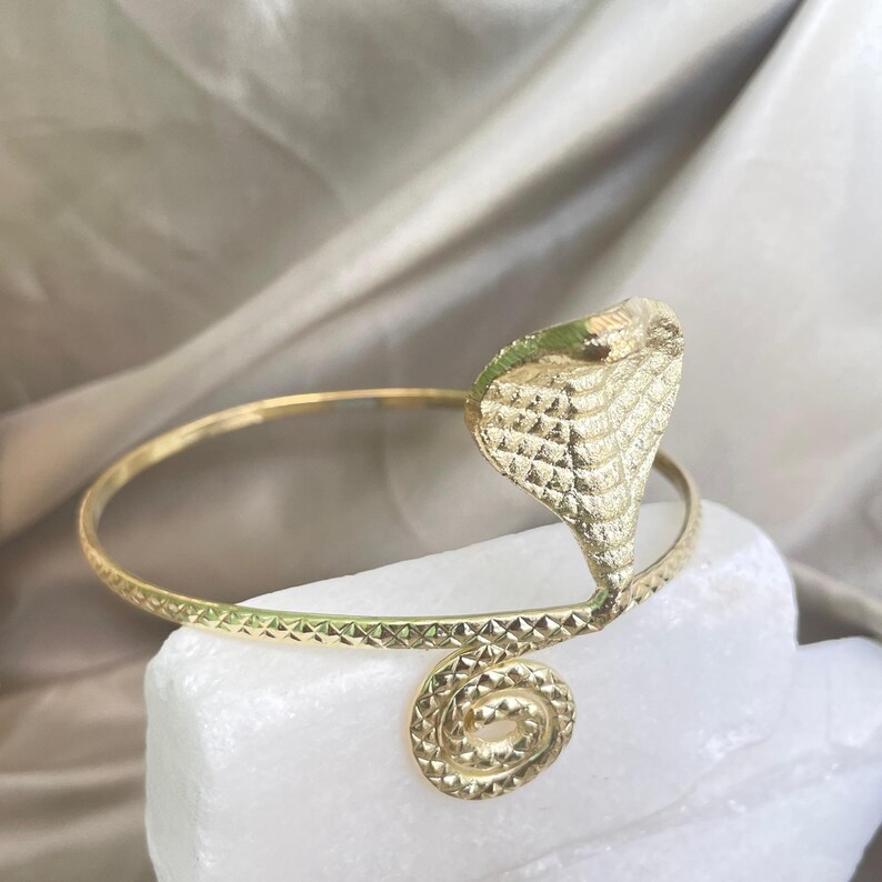 Cobra Snake Arm Cuff | Brass Serpent Upper Arm Bracelet for Women & Men ...
