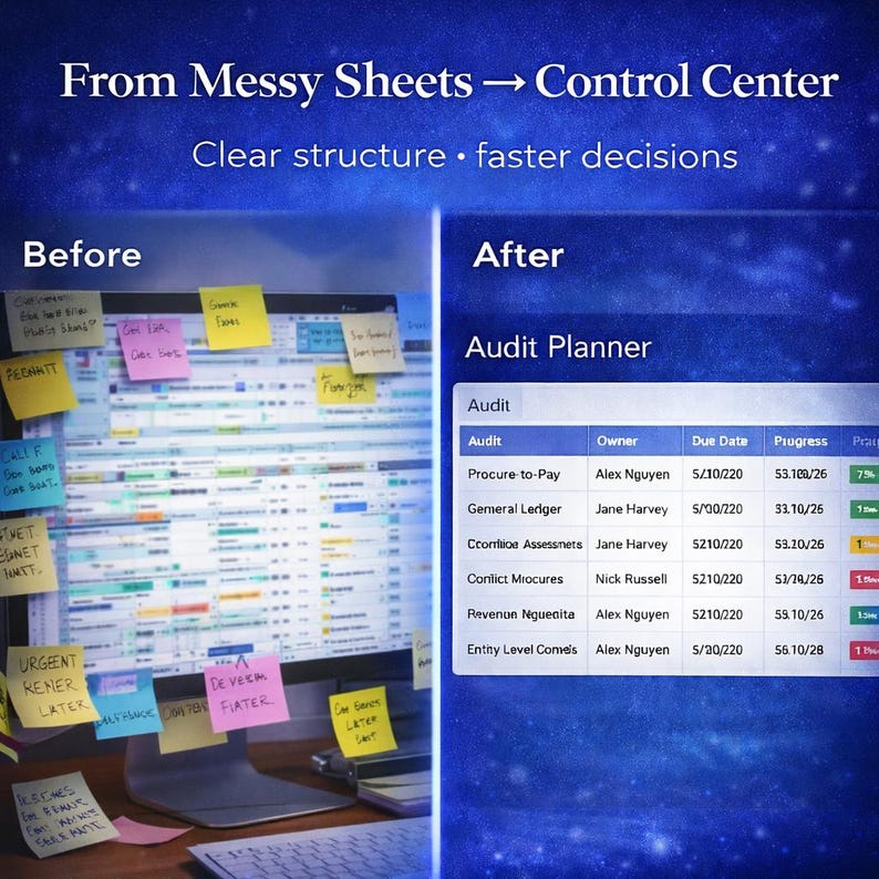 Audit Tracker Excel, Corporate Governance & Compliance Dashboard, SOX ...