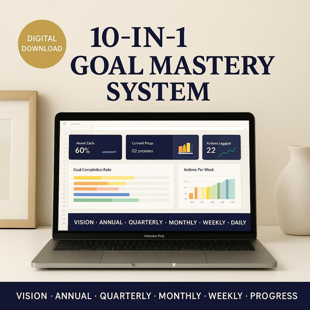 Annual Goalstracker| Excel & Google Sheets | 10-in-1 Goal Mastery ...