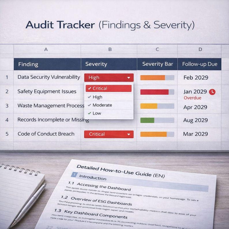 ESG Management System Excel Template | CSRD Compliance Tracker | CO2 ...