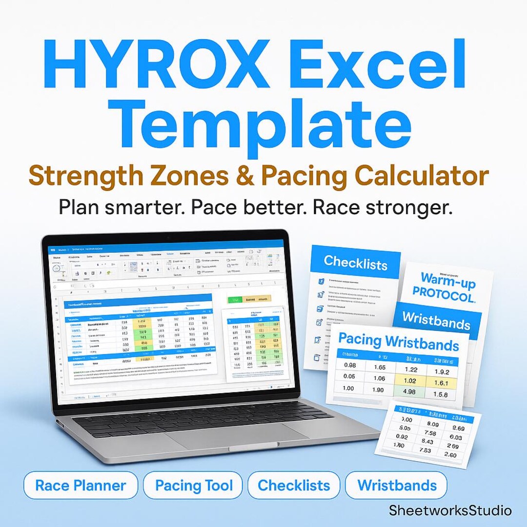 HYROX Excel Template | Strength Zones & Pacing Calculator | Race ...