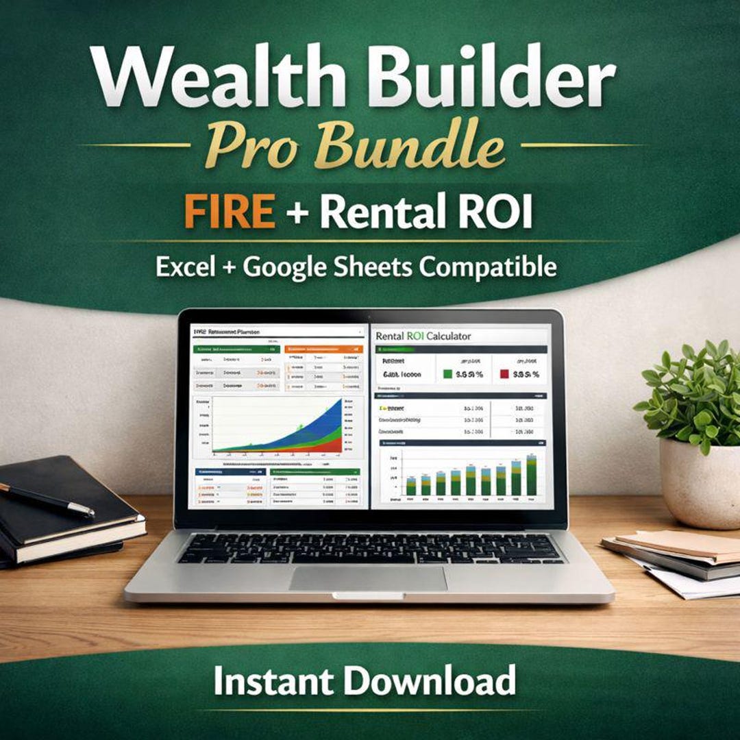 Wealth Builder Pro Bundle Excel & Google Sheets | FIRE Retirement ...