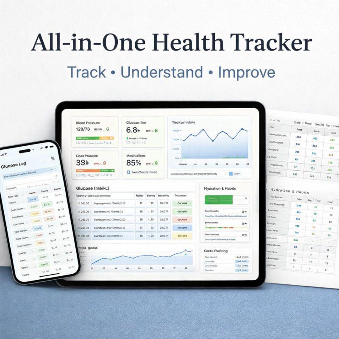 Health Tracker Excel Template | Blood Pressure, Diabetes, Migraine ...
