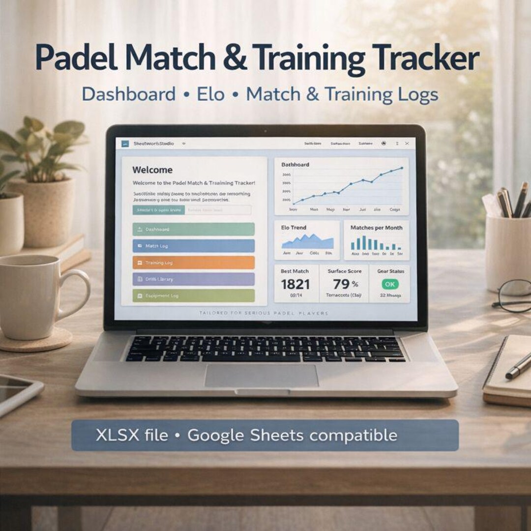 Padel Match & Training Tracker Excel Template – Elo Rating, Stats ...