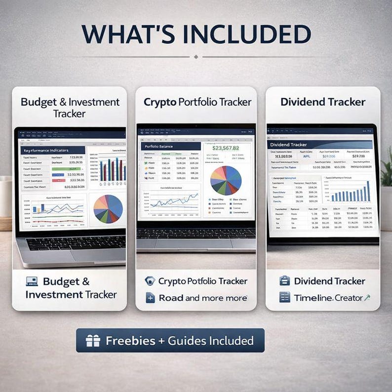 3-in-1 Excel Finance Bundle | Budget & Investment Tracker + Crypto ...