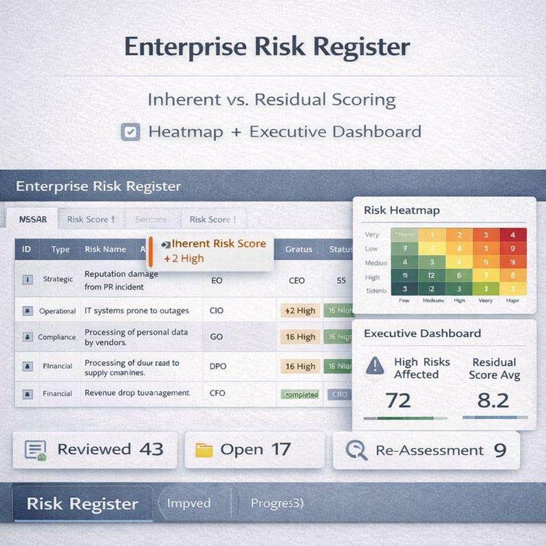 GRC Excel Toolkit Bundle | Risk, Audit & Compliance Management ...