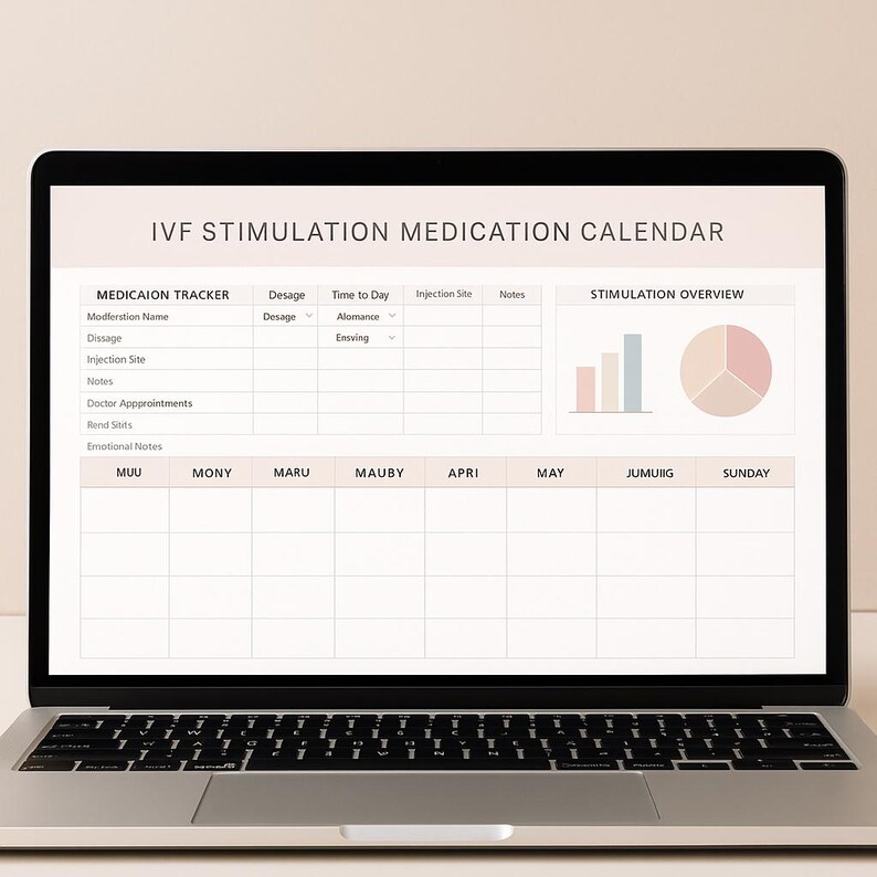 IVF Medication Calendar & Self-care Tracker – Editable Excel Template ...