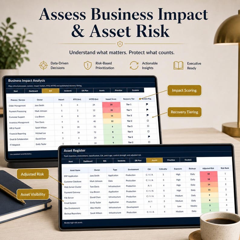 Business Continuity Excel Template | Incident Response Tracker ...
