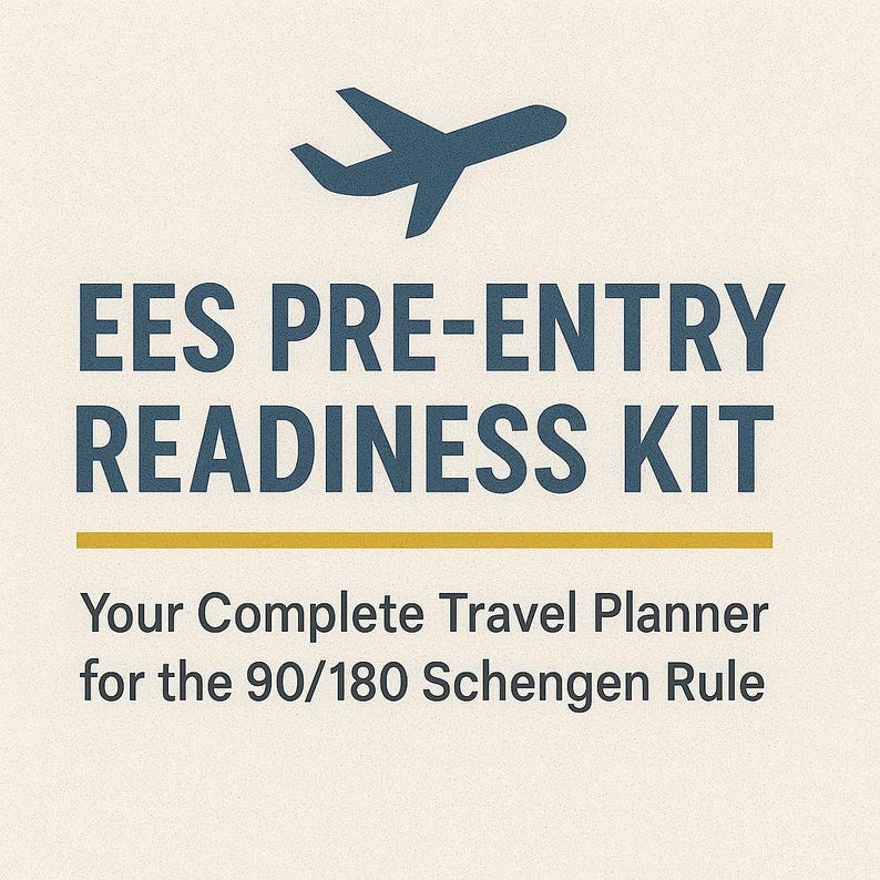 EES Pre-entry Readiness Kit | 90/180 Schengen Days Tracker Excel ...