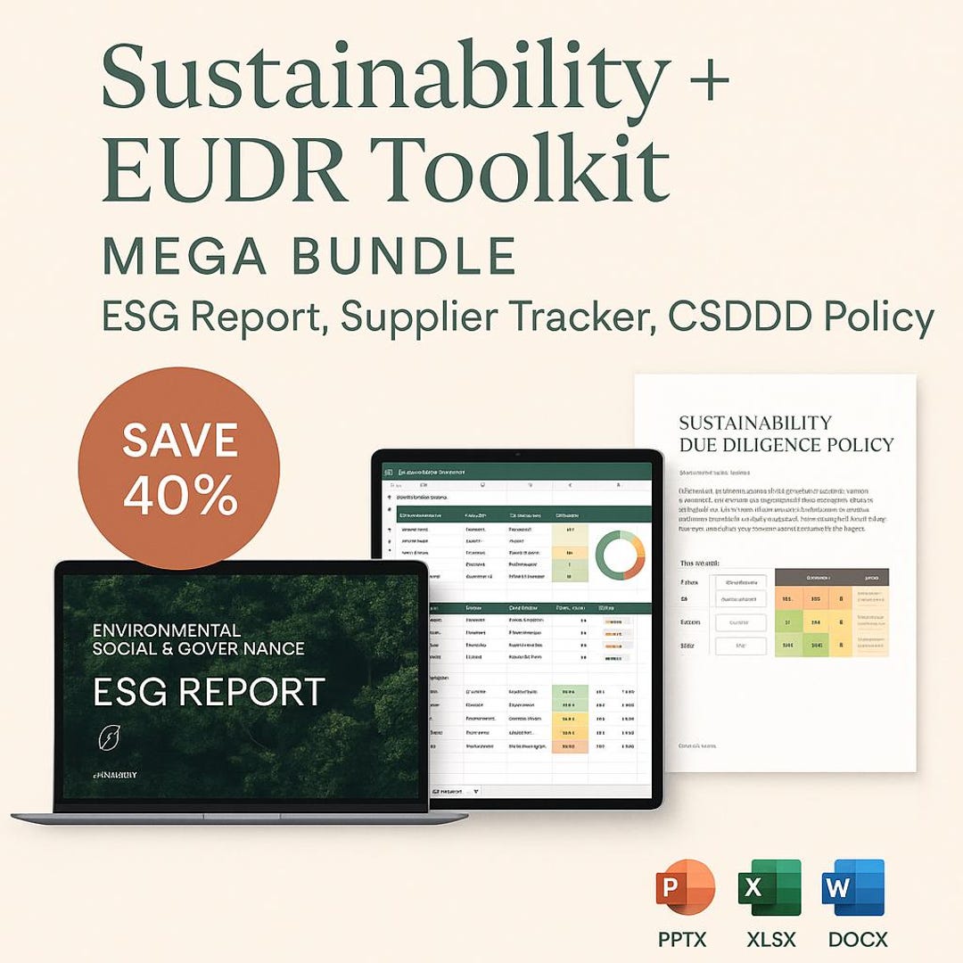EUDR, ESG & CSDDD Toolkit | Save 40% | Excel, Powerpoint and Word ...