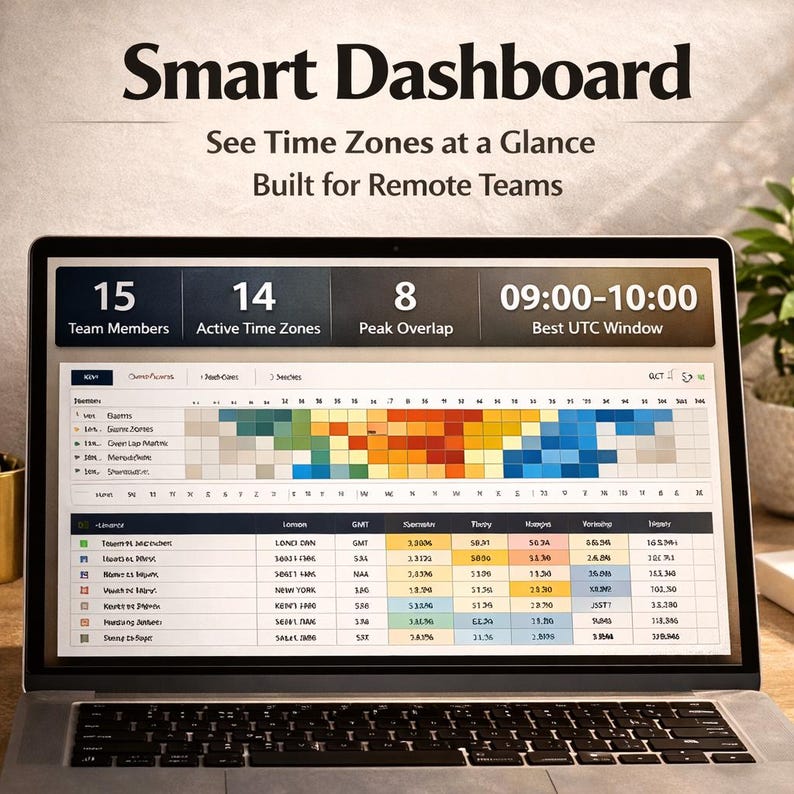 Excel Time Zone Overlap Tool | Remote Team Meeting Planner + UTC ...